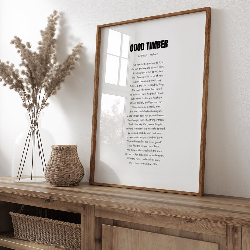 Good Timber (Douglas Malloch Poem) Print – Embracing Rainbows