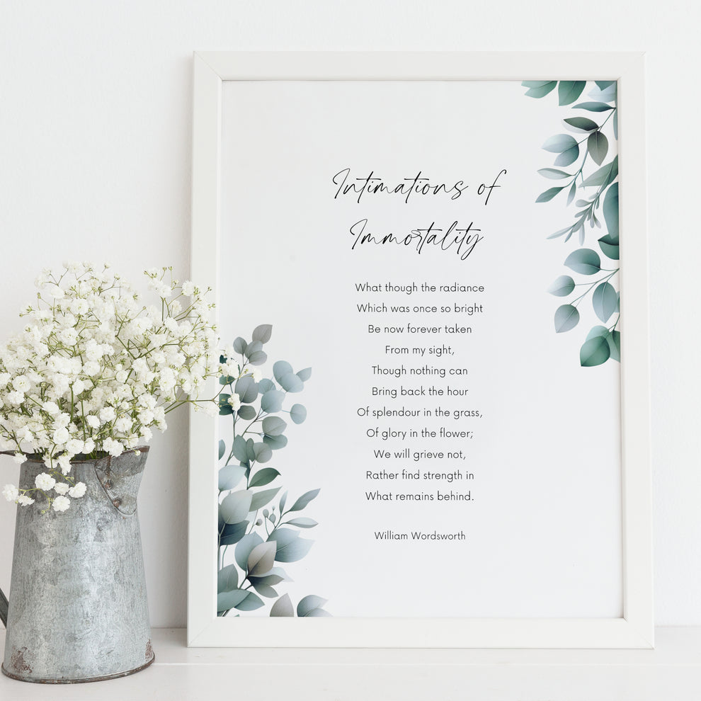 Intimations Of Immortality Print | William Wordsworth Poem – Embracing ...