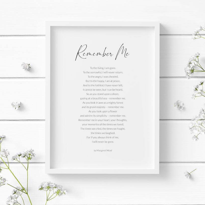 Remember Me Print | Margaret Mead Poem – Embracing Rainbows