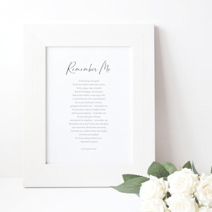 Remember Me Print | Margaret Mead Poem – Embracing Rainbows