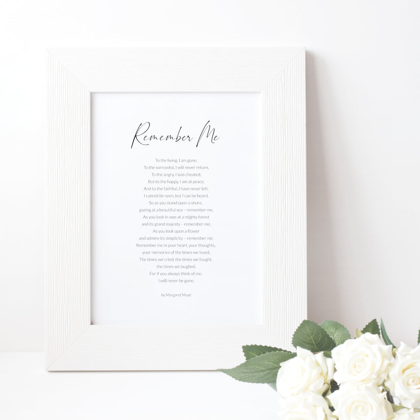 Remember Me Print | Margaret Mead Poem – Embracing Rainbows