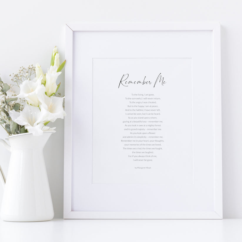 Remember Me Print | Margaret Mead Poem – Embracing Rainbows